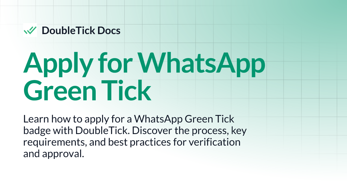 Apply for WhatsApp Green Tick | DoubleTick Docs