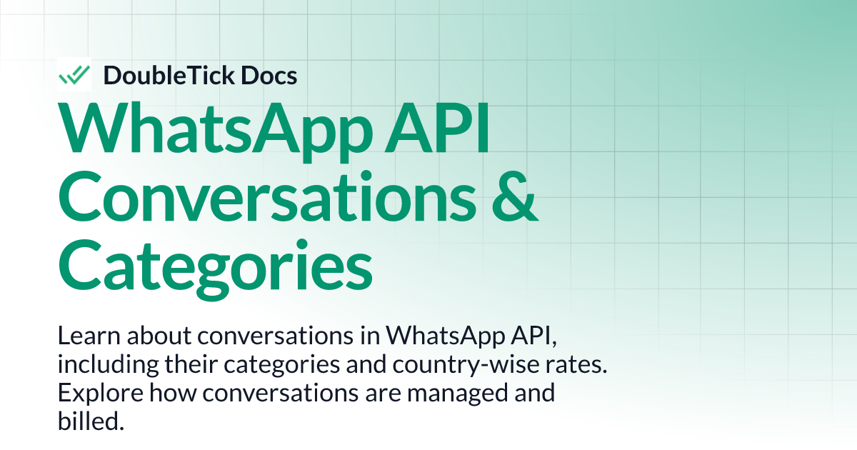 WhatsApp API Conversations & Categories | DoubleTick Docs