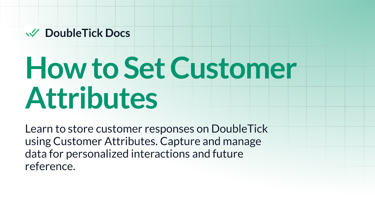 How to Set Customer Attributes | DoubleTick Docs
