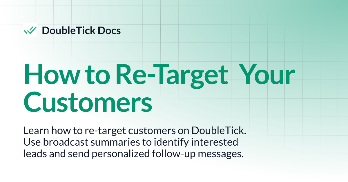 How to Re-Target Your Customers | DoubleTick Docs