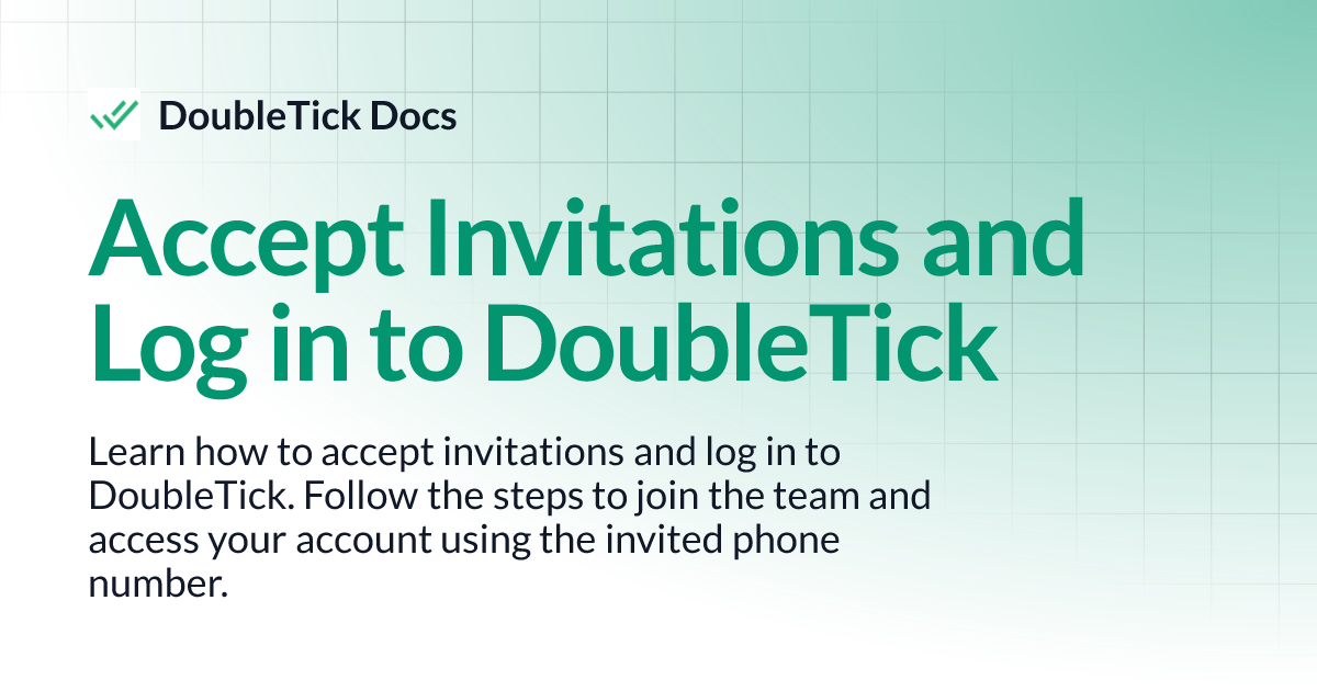 Accept Invitations and Log in to DoubleTick | DoubleTick Docs