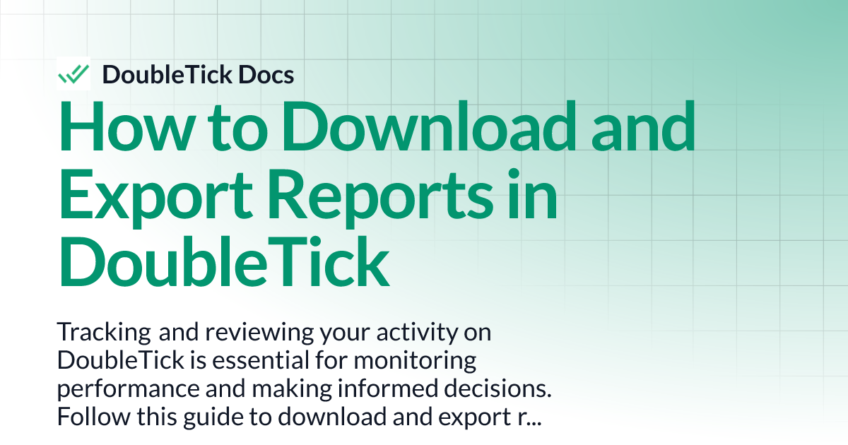 How to Download and Export Reports in DoubleTick | DoubleTick Docs