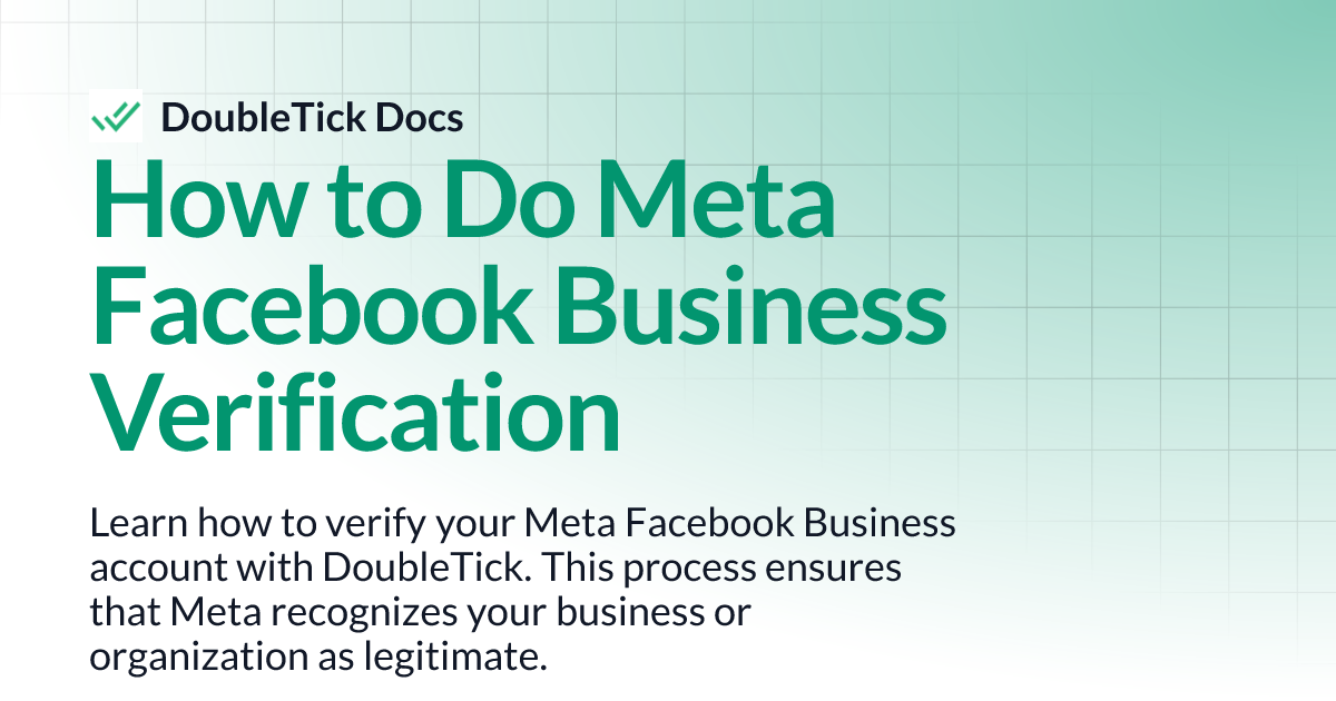How to Do Meta Facebook Business Verification | DoubleTick Docs