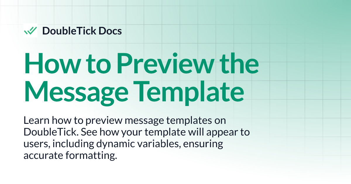 How to Preview the Message Template | DoubleTick Docs