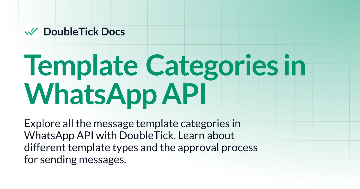 Template Categories in WhatsApp API | DoubleTick Docs