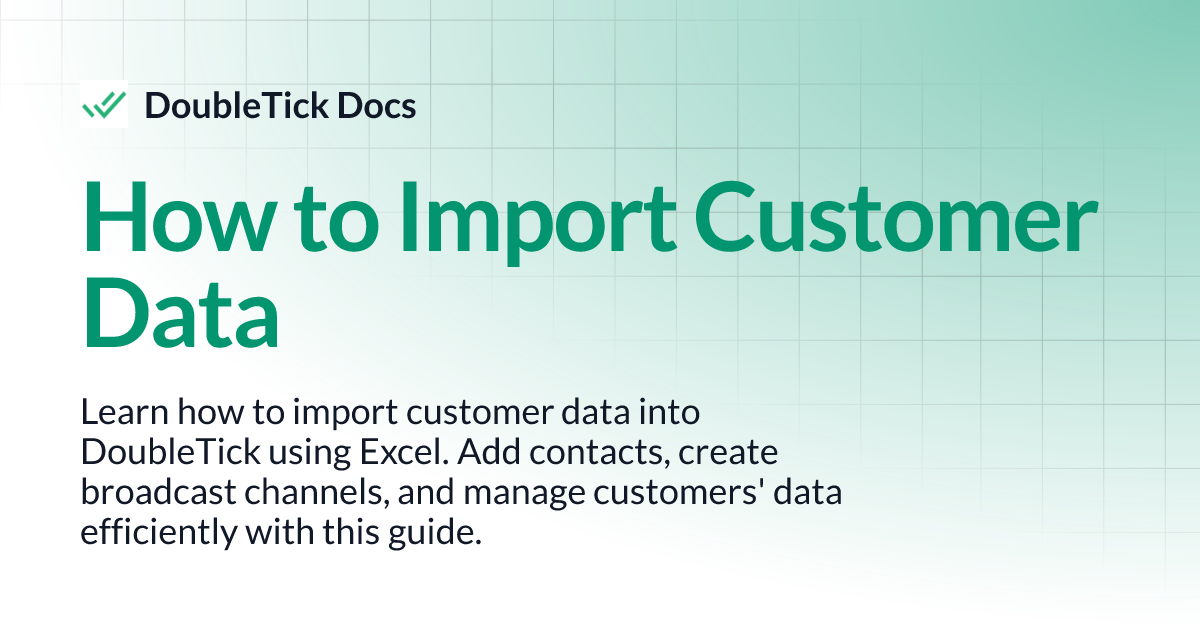 How to Import Customer Data | DoubleTick Docs